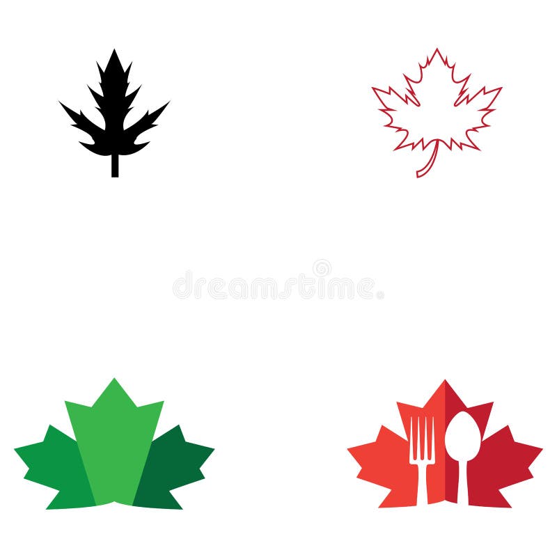 Stylized Autumn Maple Leaf Foliage Logo Stock Vector - Illustration of ...