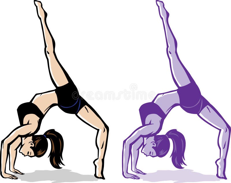 Stylized backflip girl stock vector. Illustration of gymnast - 23222111
