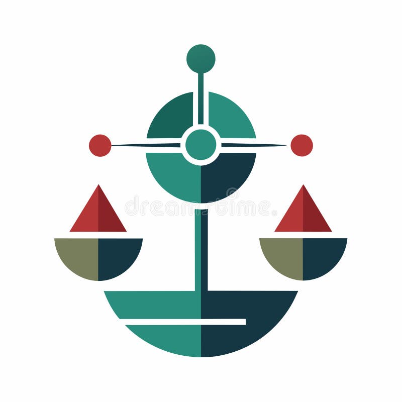 A Stylized Balance Scale Logo Design with Clean Lines and Symmetry, a ...