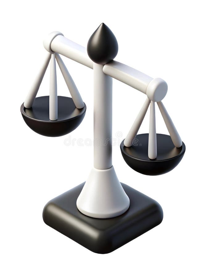 Modern Black and White Balance Scale in Creative Style Stock ...