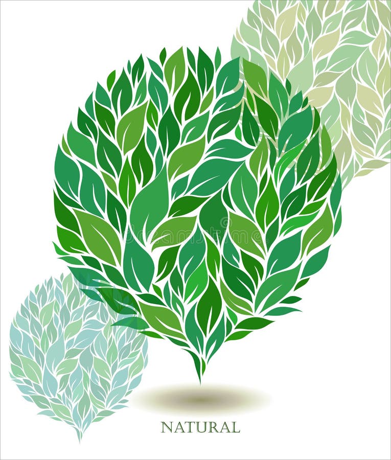 Stylized Ball of Green Leaves Stock Vector - Illustration of icon ...