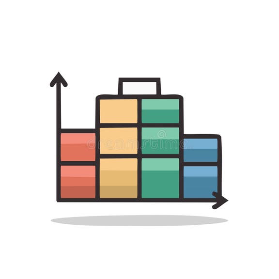 Stylized Bar Chart Graphic with Rising Arrow and Graph Axis Stock ...