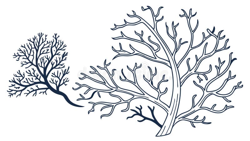 Stylized Bare Tree Branches Illustration Graphic, Vector Design ...