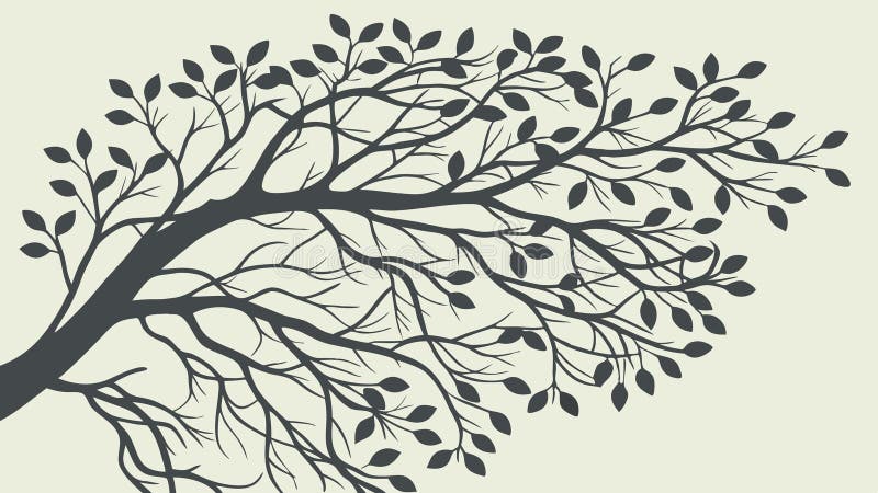 Stylized Barren Tree with Intricate Branches, Natural Pattern, Vector ...