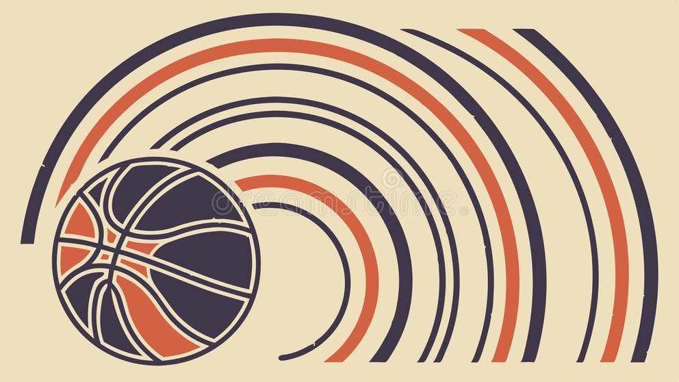 Stylized Basketball with Dynamic Motion Lines, Vector Design Generative ...