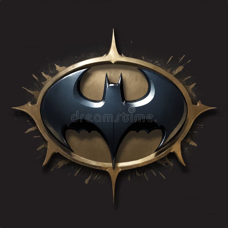 Stylized Batman Logo with Ornate Frame Stock Illustration ...