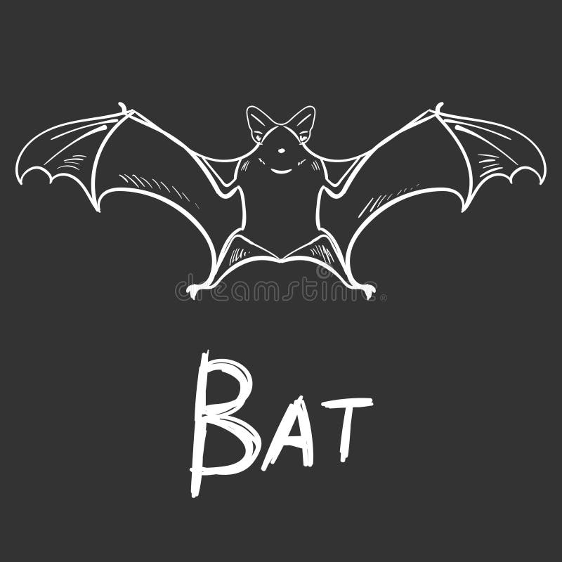 Stylized Bat. Hand Drawn Linear Rough Sketch Stock Vector ...
