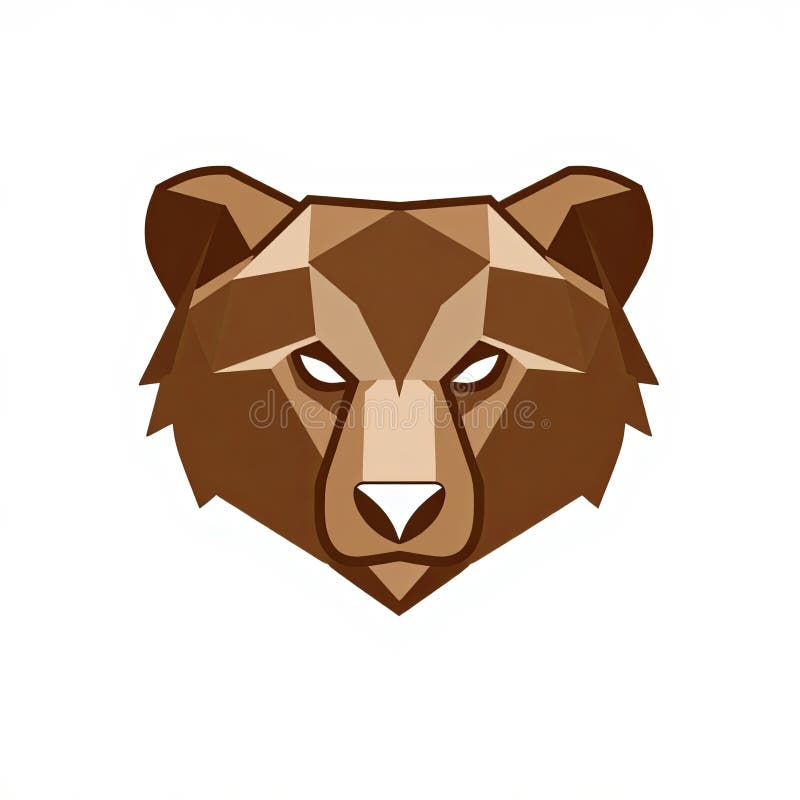 Stylized Bear Face in Triangle Pattern Stock Illustration ...