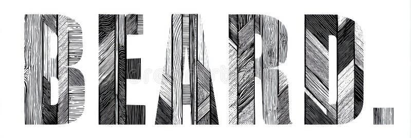 Stylized Beard Typography Art Design Showcasing the Word Beard with ...
