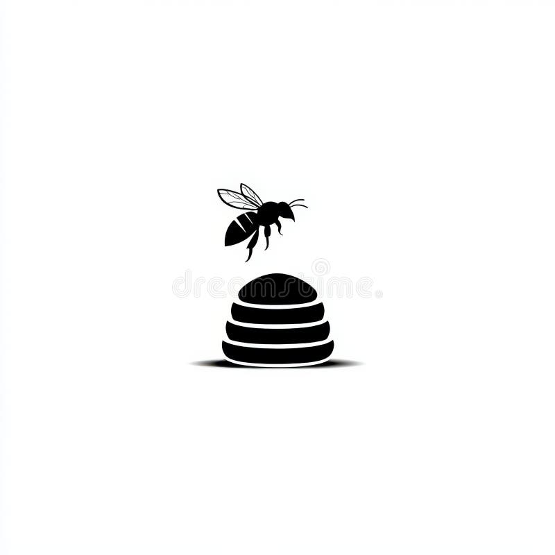 A Stylized Beehive with a Simple Design is Shown Alongside the ...