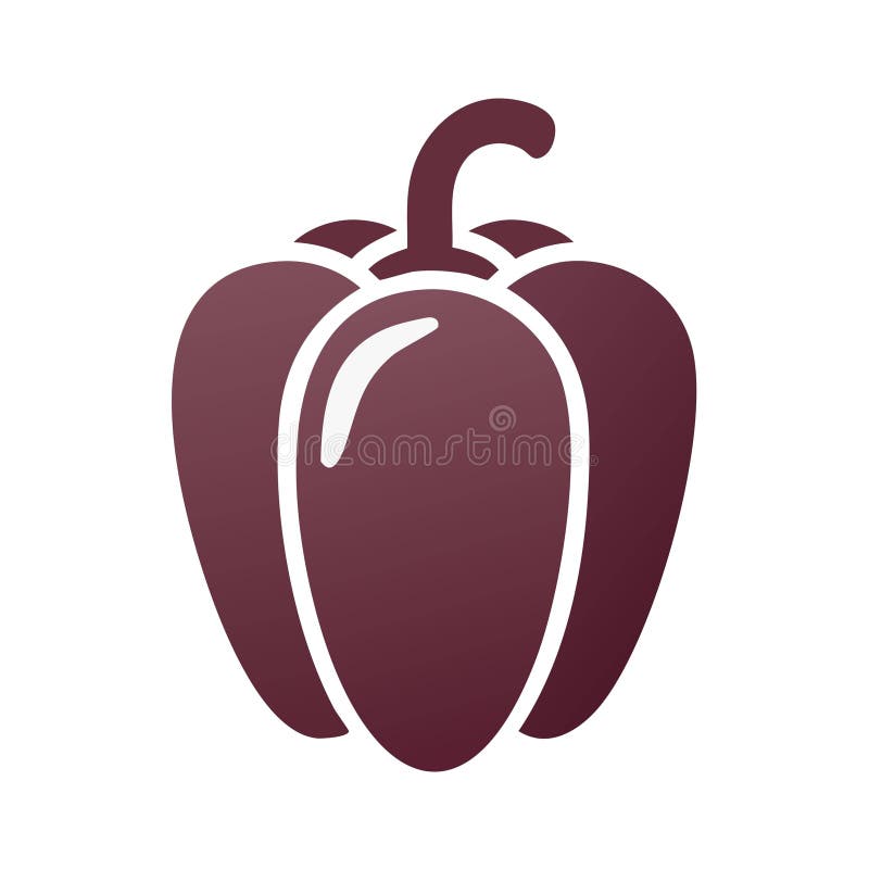 Stylized Bell Pepper Icon with Modern Gradient for Healthy Eating and Cooking Concepts Stock ...