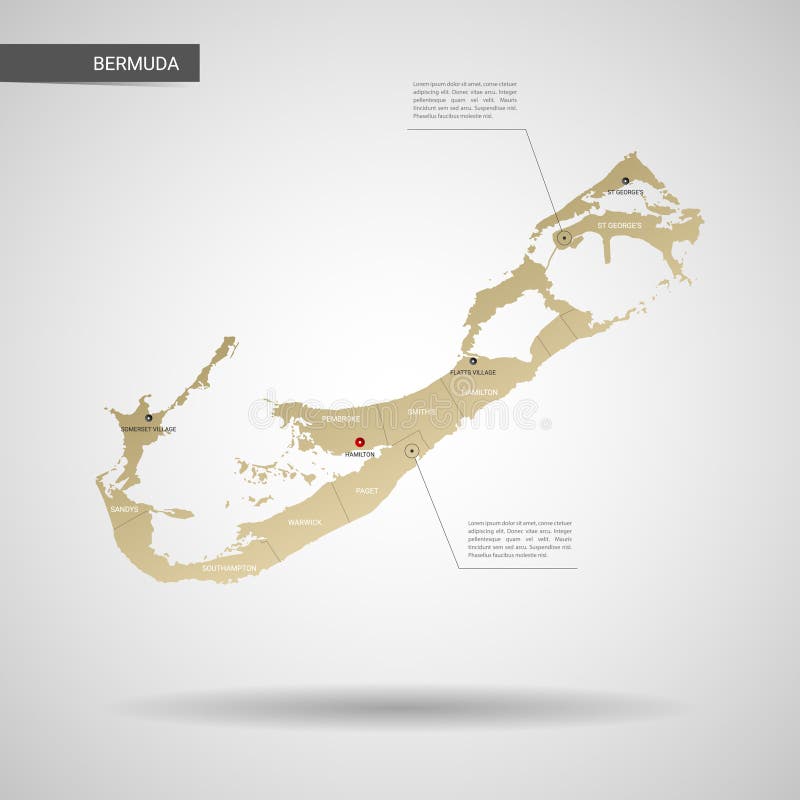 Stylized Bermuda Map Vector Illustration. Stock Vector - Illustration ...