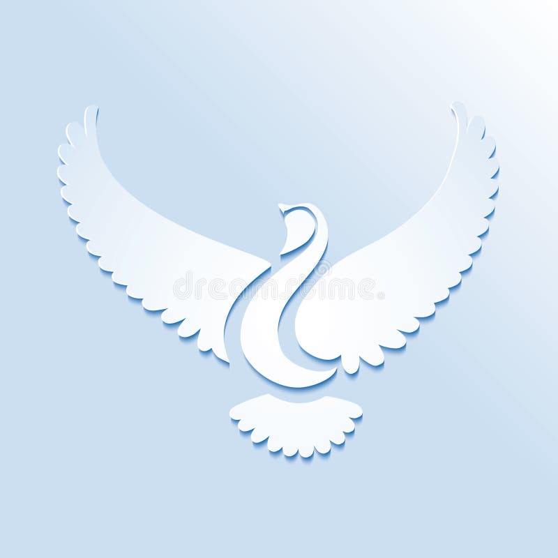 Stylized bird or dove stock illustration. Illustration of curl - 34622954