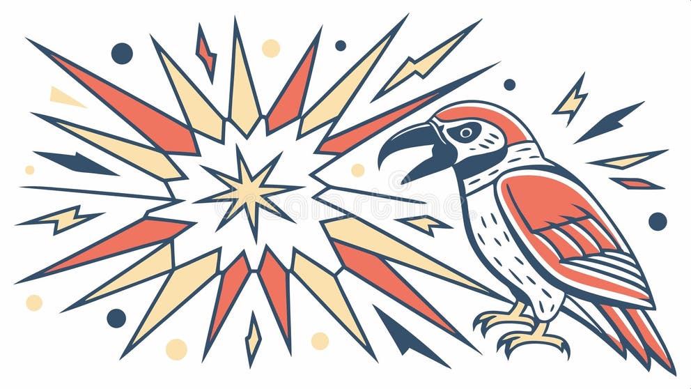 Stylized Bird with Dynamic Radiating Lines Illustration Vector Design ...