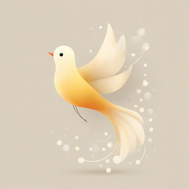 Graceful Bird in Flight Minimalistic Design Digital Art Soft Background ...