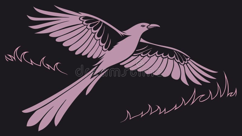 Stylized Bird in Flight Illustration, Abstract Avian Art Element ...