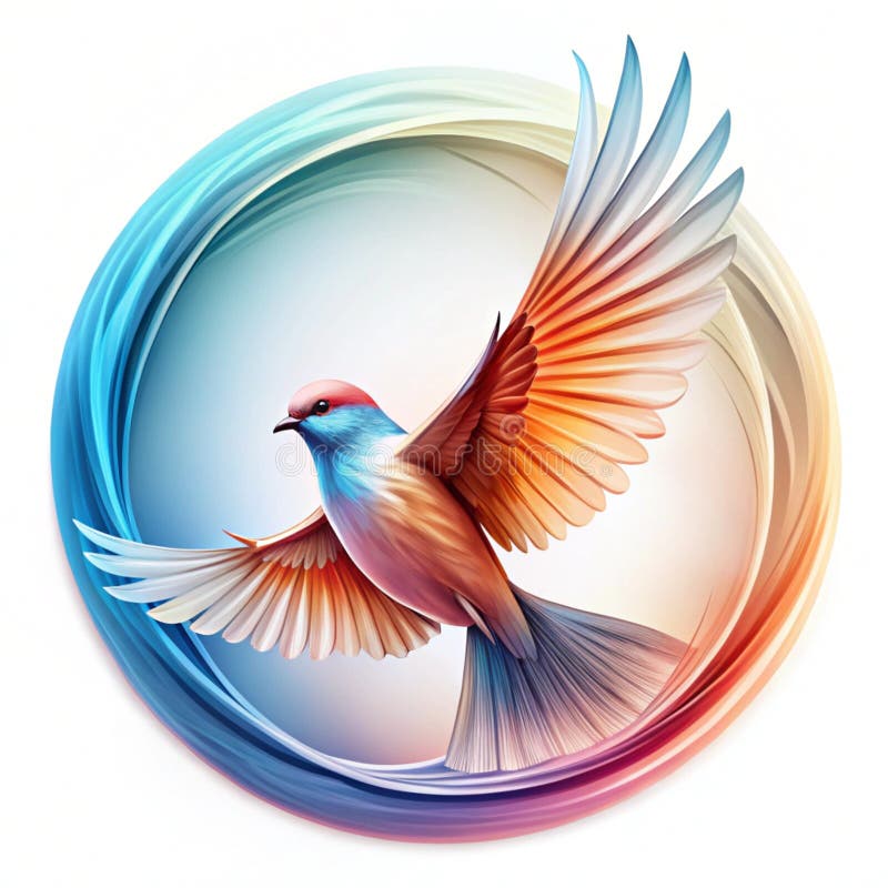Abstract Bird in Circular Motion Stock Illustration - Illustration of ...