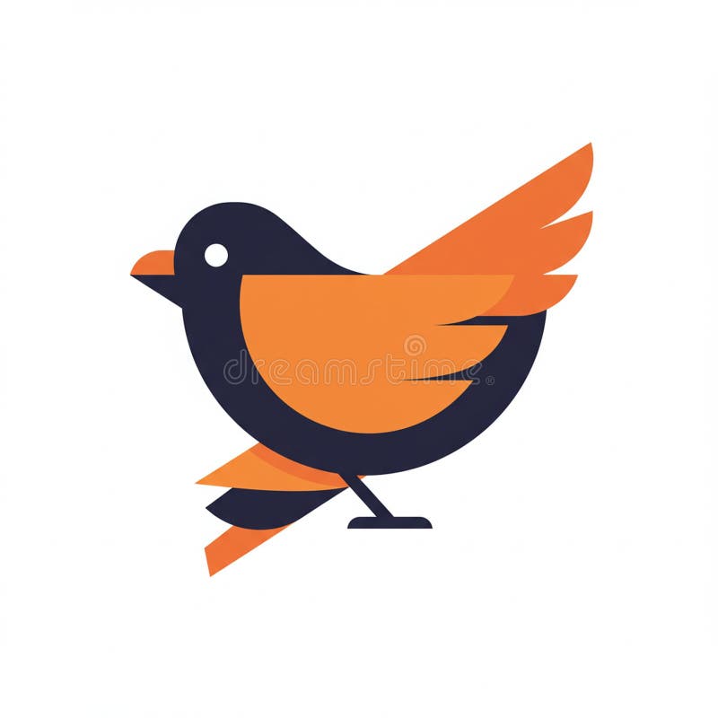 Stylized Bird Illustration Using Geometric Shapes. the Bird is Composed ...