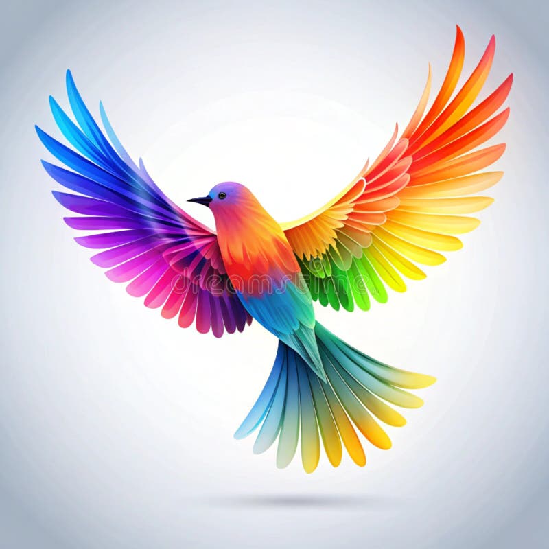 Abstract Bird in Flight with Gradient Colors Stock Illustration ...
