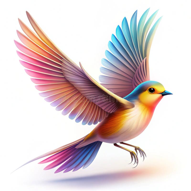 Abstract Bird in Flight with Gradient Colors Stock Illustration ...