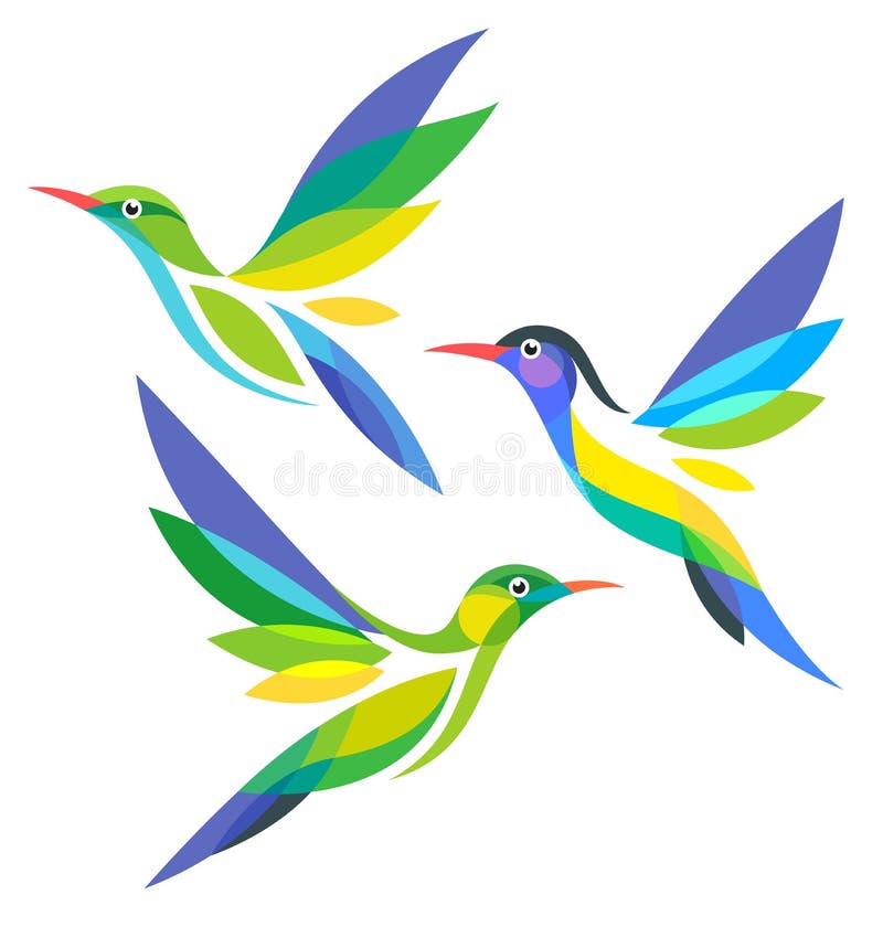 Stylized Birds in flight stock vector. Illustration of flying - 154864836