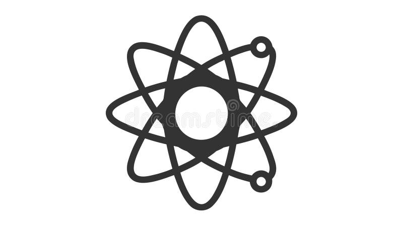 A Stylized Black Atom Icon with Orbiting Electrons. Stock Vector ...