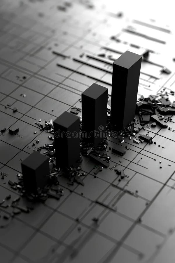 Stylized Black Bar Graph with Upward Trend Modern Design for Business ...