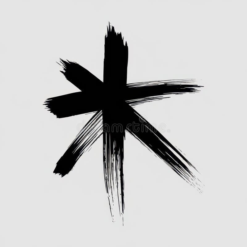 Stylized Black Brushstroke Abstract Art on a Light Gray Background ...