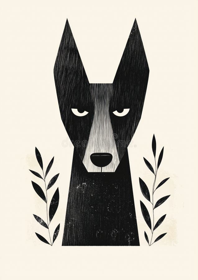 Stylized Black Dog Stock Illustrations – 10,453 Stylized Black Dog ...