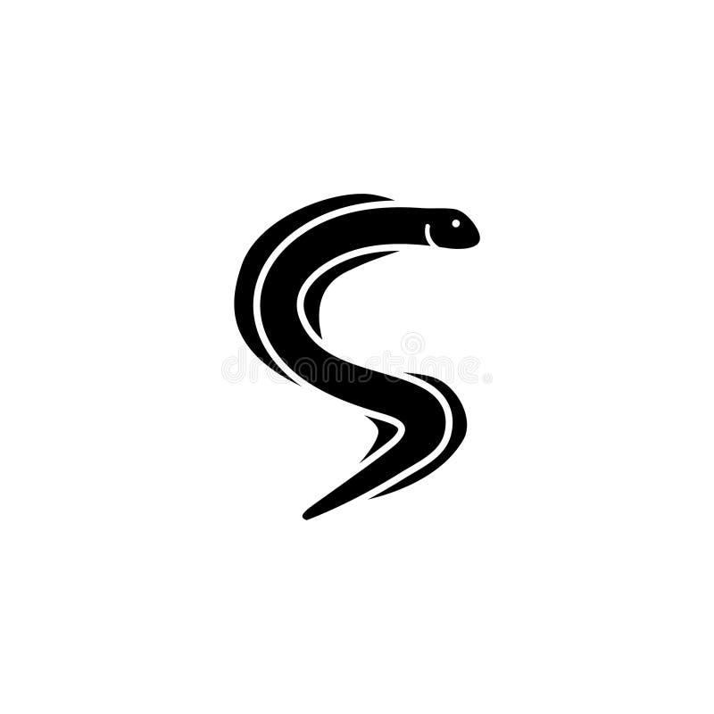 Stylized Black Eel Icon, Perfect for Logos and Marine Themes Stock ...