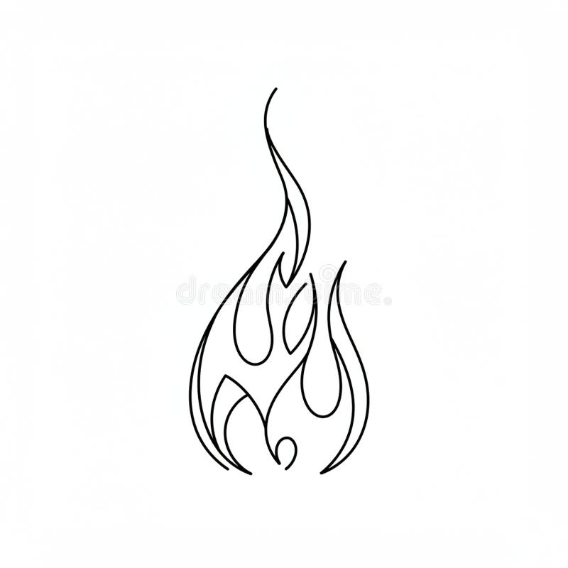 Stylized Black Flame Illustration on a White Background. the Image ...