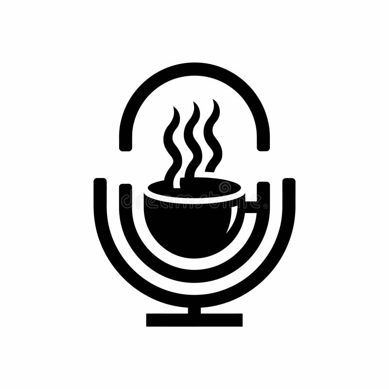 A Stylized Black Graphic Features a Coffee Cup with Steam Rising ...