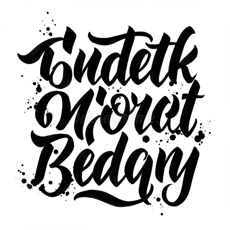 Stylized Black Handwritten Calligraphy Featuring Bold, Sweeping Strokes ...