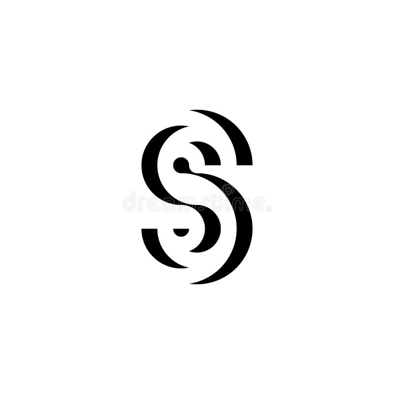 Stylized Black Logotype Letter S Symbol Vector Element Stock Vector ...