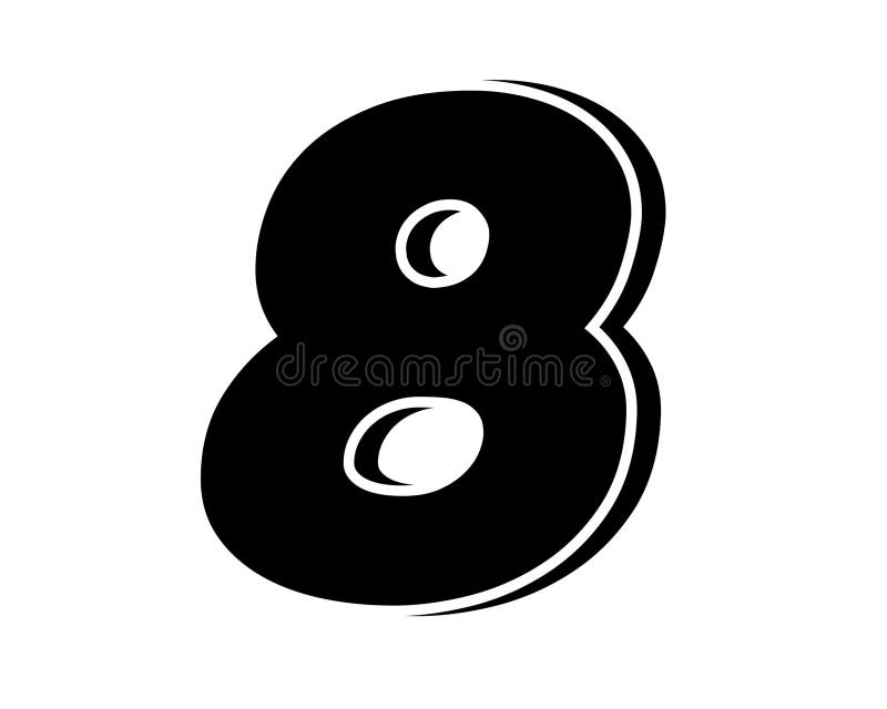 Number 8 Eight 3D with Shadow Effects on White Background Stock ...