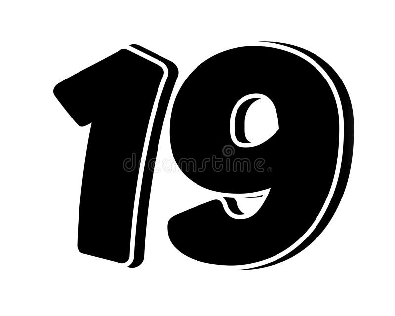 Number 19 Black Circle Background Stock Illustrations – 251 Number 19 ...