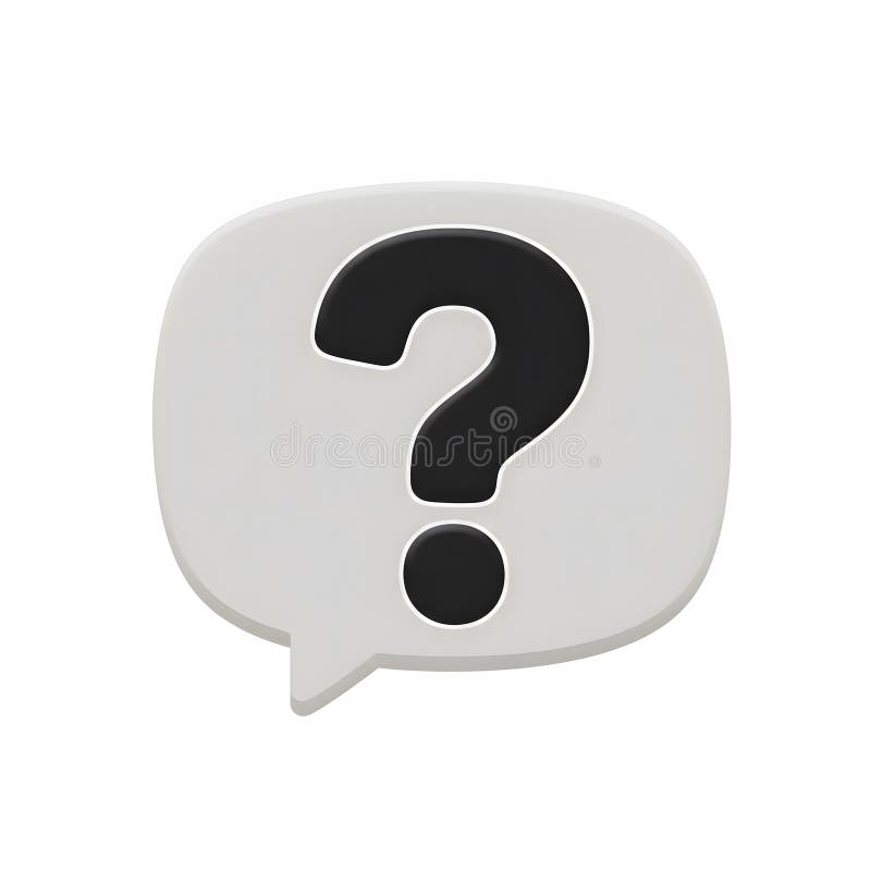 Question Mark Speech Bubble Icon Minimal Communication Concept Stock ...