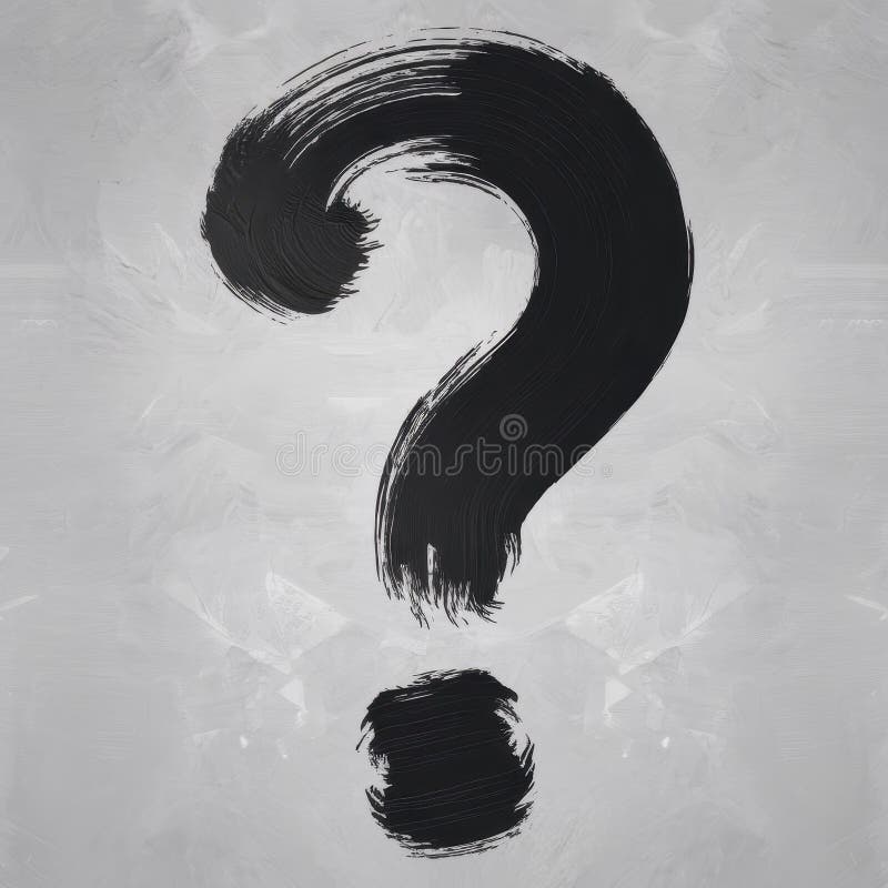 Stylized Black Question Mark on a Textured Gray Background, Evoking ...