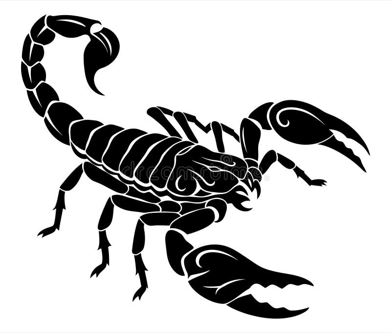 Stylized Black Scorpion Silhouette Stock Vector - Illustration of ...