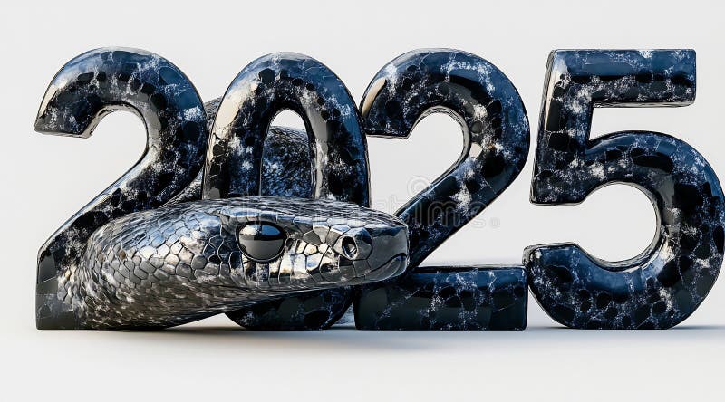 A Stylized Black and Silver Snake Intertwined with the Numbers ...