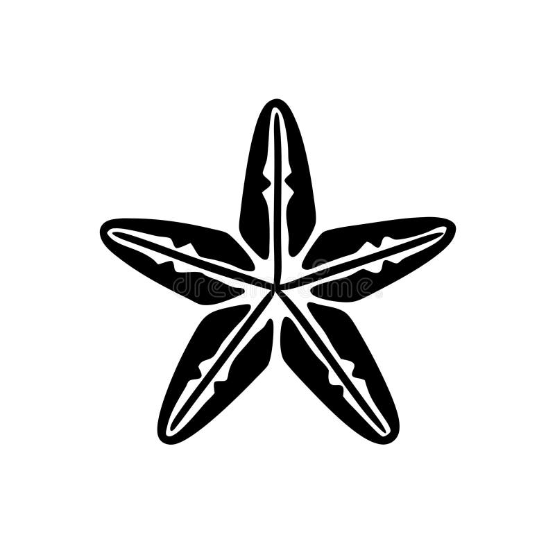 Stylized Black Starfish Silhouette Vector for Nautical Design Themes ...