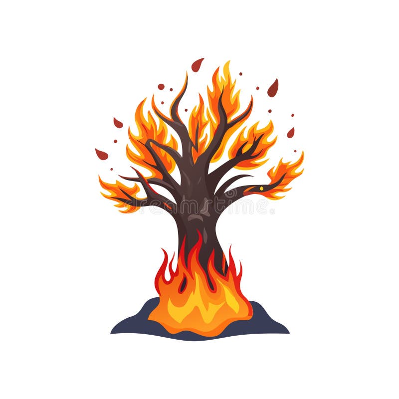 Stylized Black Tree Silhouette with Roots and Branches Vector ...