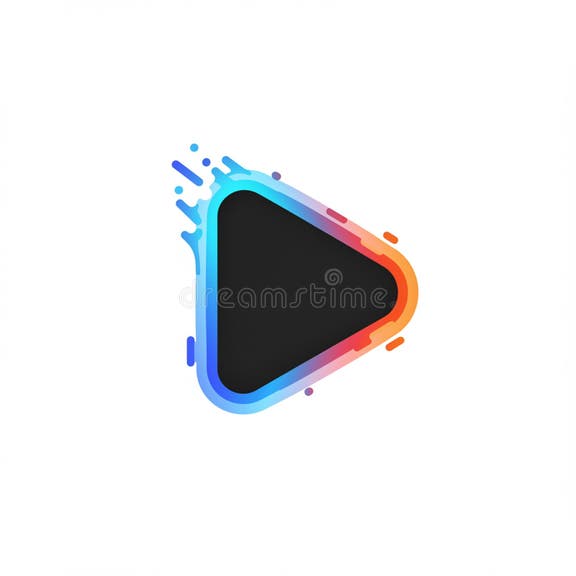 A Stylized, Black, Triangular Play Button with Rounded Corners is ...