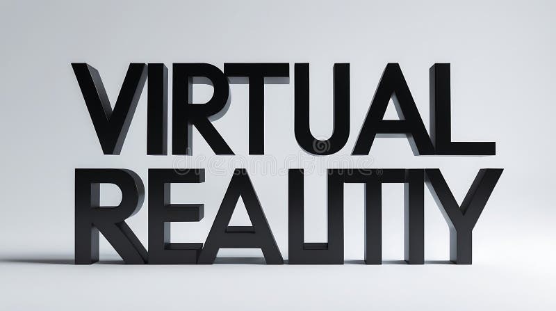 Stylized Black Typography Displaying the Text Virtual Reality Against a ...