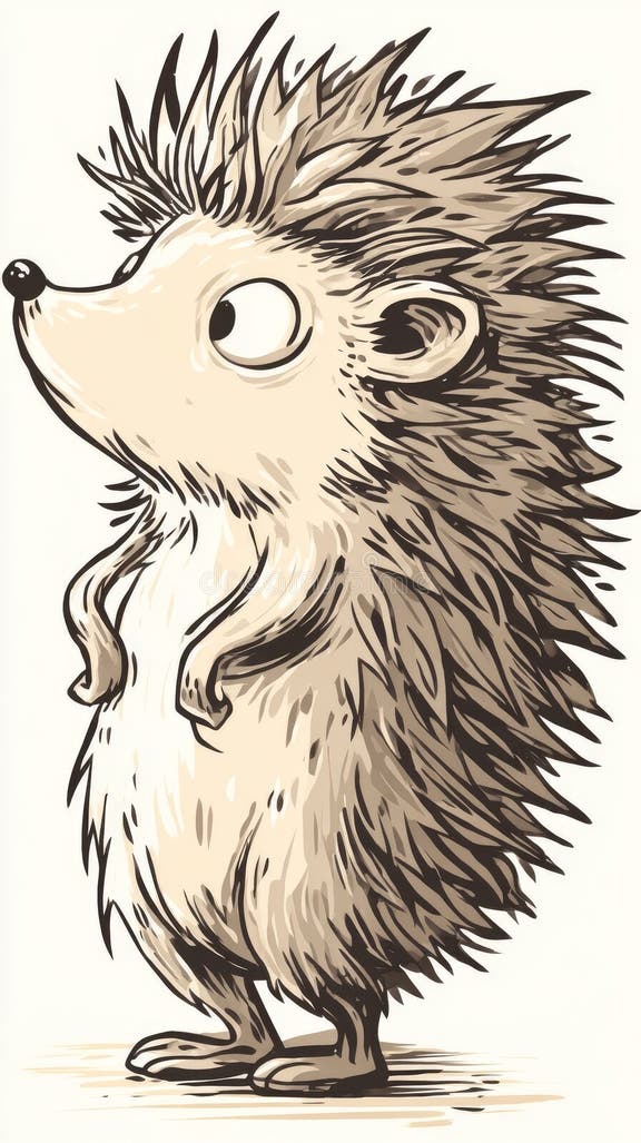 Quirky Cartoon Hedgehog stock illustration. Illustration of ...