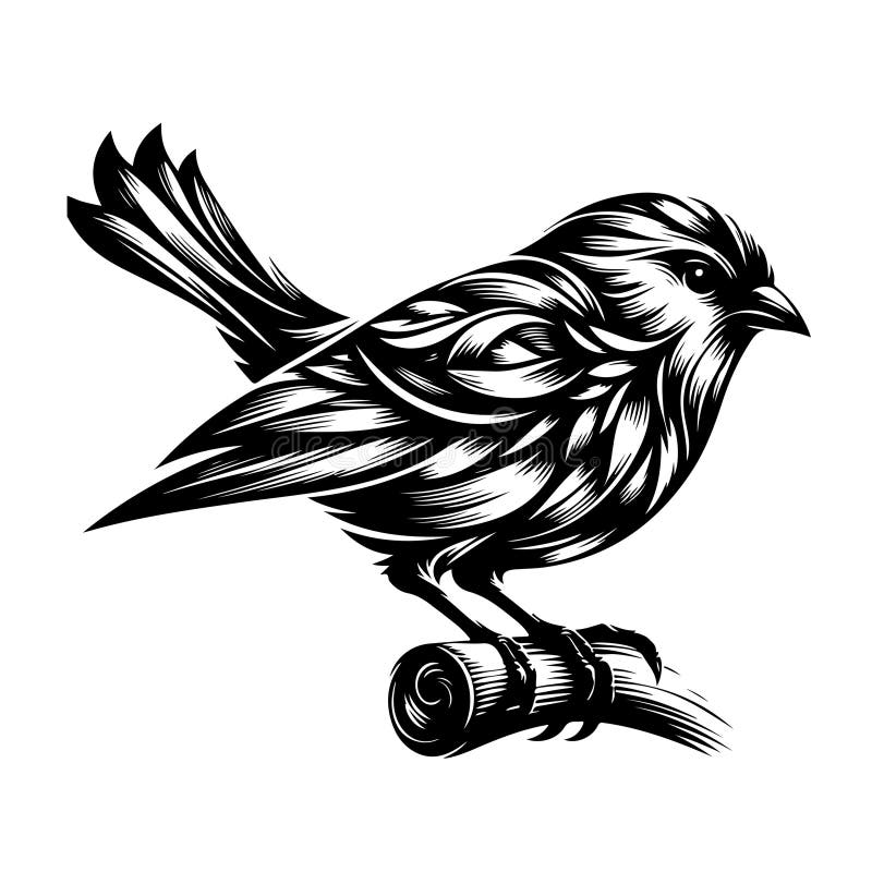 Bird Black Artwork Stylized Illustration Vector Template Design Stock ...