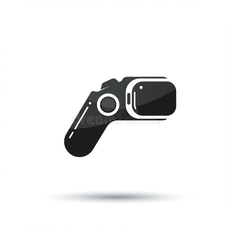 Stylized Black and White Illustration of a Modern Camera. Minimalist ...