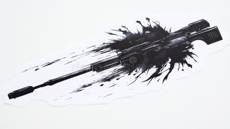 Ink Splatter Sniper Rifle stock illustration. Illustration of marksman ...