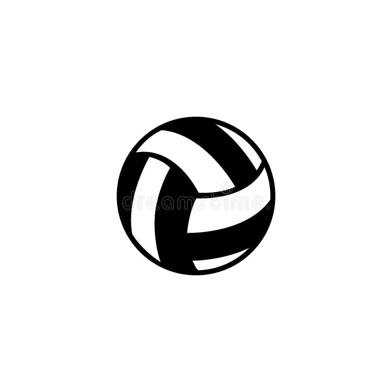 Stylized Black and White Vector Icon Representing a Volleyball Ball ...