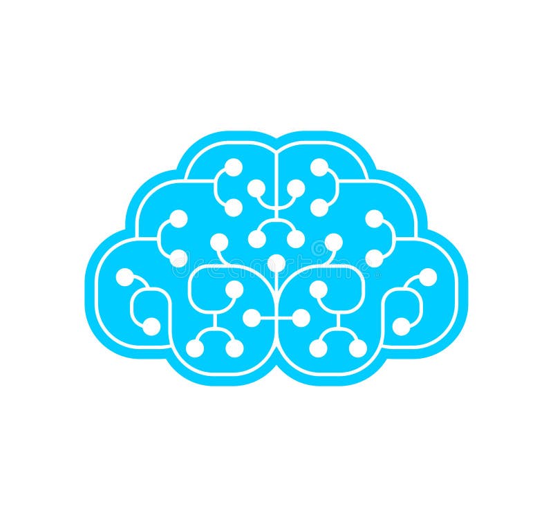 Stylized Blue Brain Illustration, Representing Intelligence, Creativity, and Cognitive Thinking ...